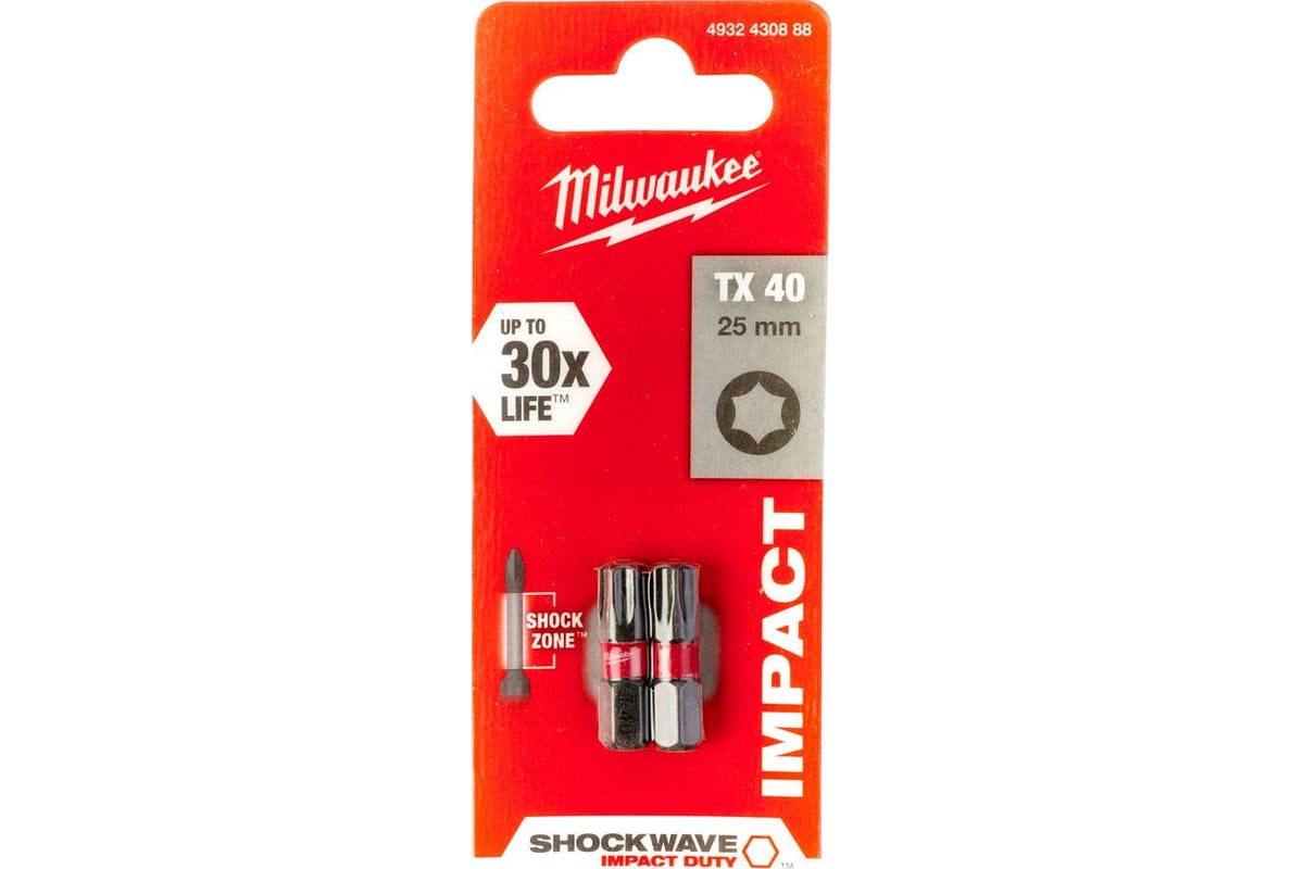 Насадка SHOCKWAVE (2 шт; TX40; 25 мм) Milwaukee 4932430888 - выгодная ...