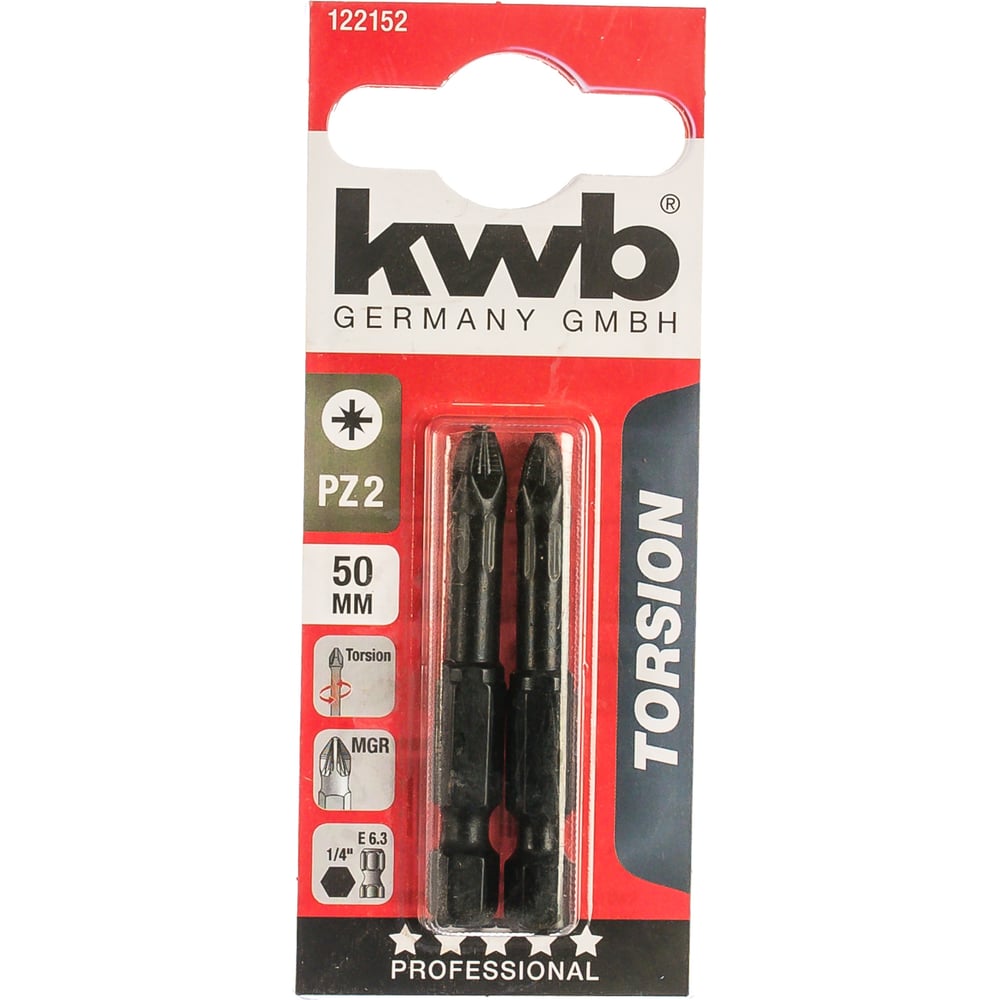 Бита PZ2 50 мм TORSION 2 шт. KWB 122152 - выгодная цена, отзывы ...
