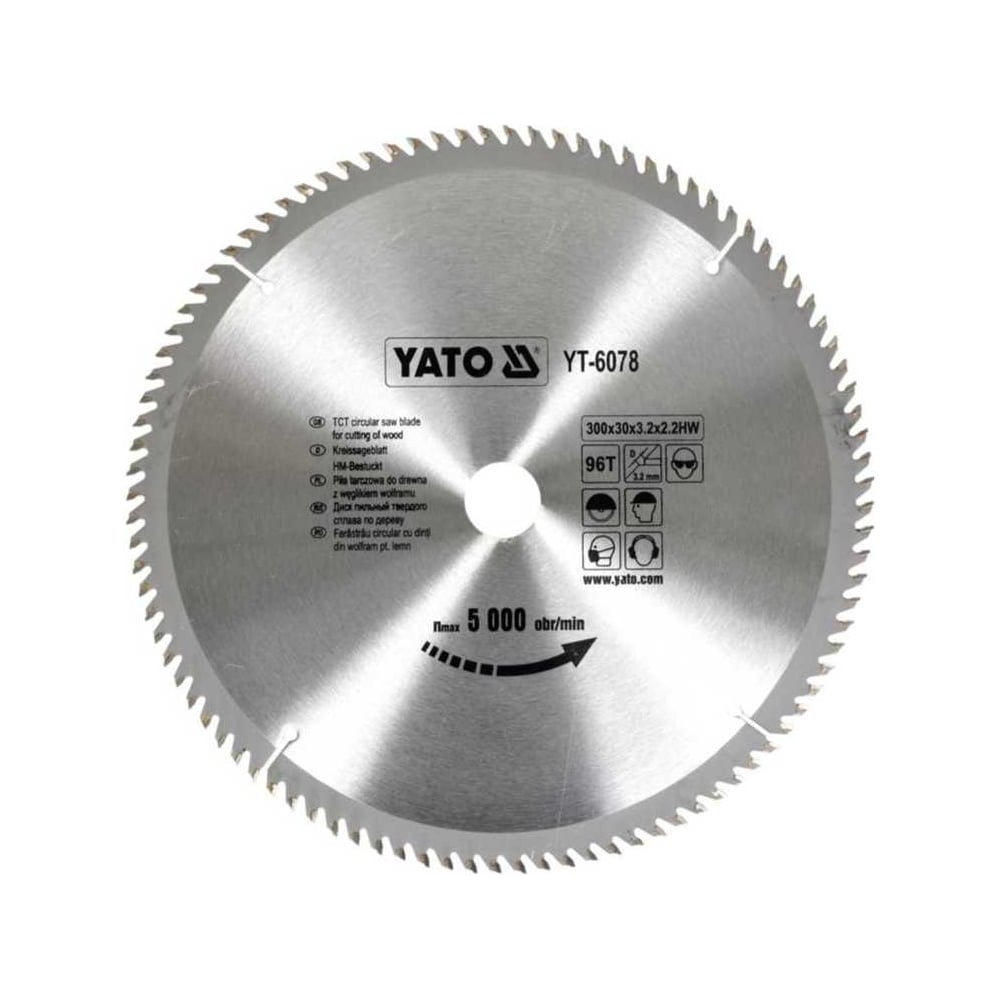 Диск с карбид вольфрамом 300x30x3,2x2,2/96 зубьев YATO YT-6078 ...