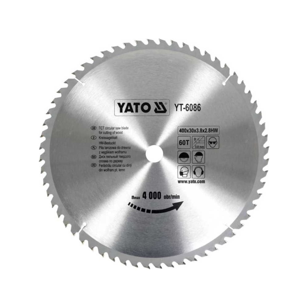 Диск с карбидом/вольфрамом 400x30x3,8x2,8/60 зубьев YATO YT-6086 ...