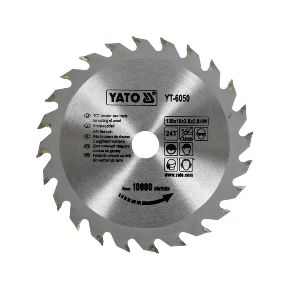 Диск с карбид вольфрамом, 130x16x2.8x2,0/24 зубья YATO YT-6050 ...
