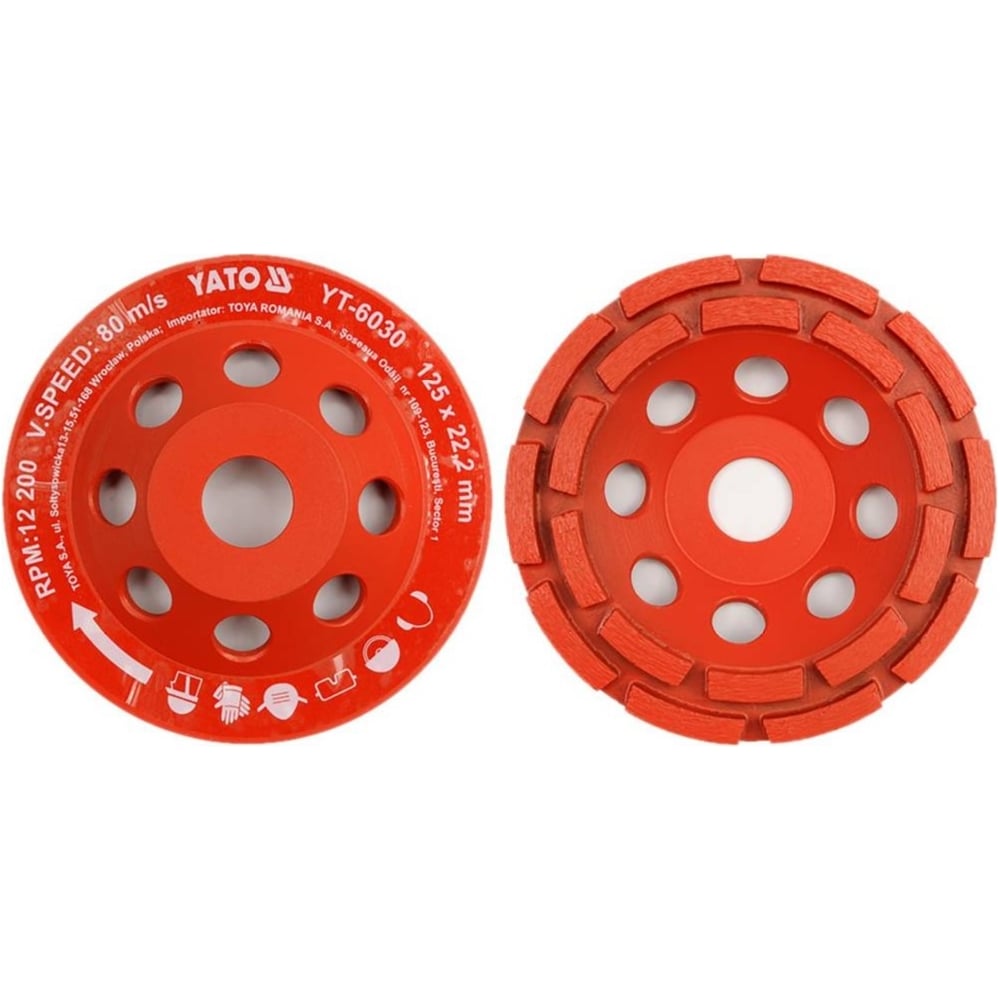 Диск шлифованный алмазный, по бетону/камню, 125x22 мм YATO YT-6030 ...