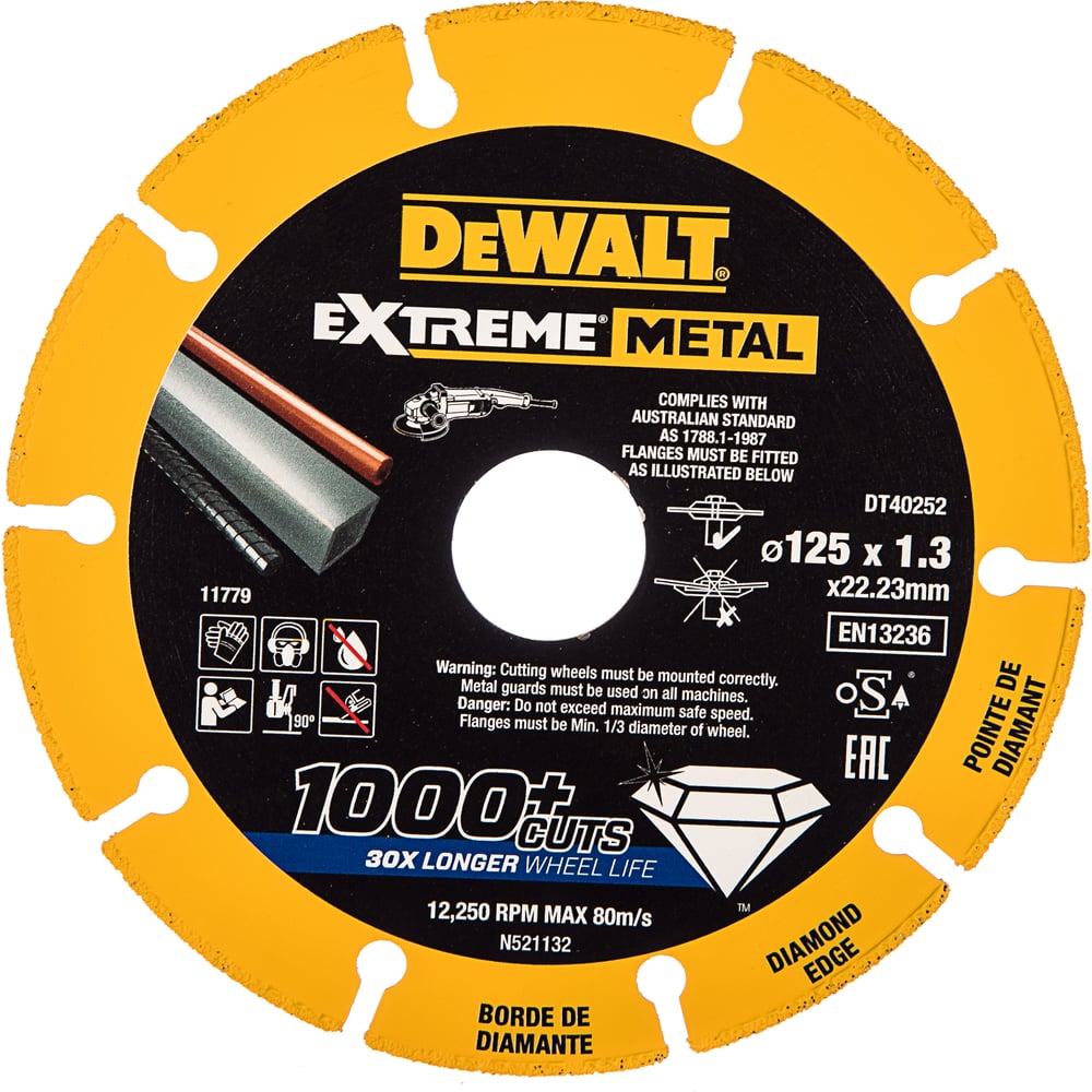 Алмазный диск отрезной по металлу 125х22.2 мм DEWALT DT40252 - выгодная ...