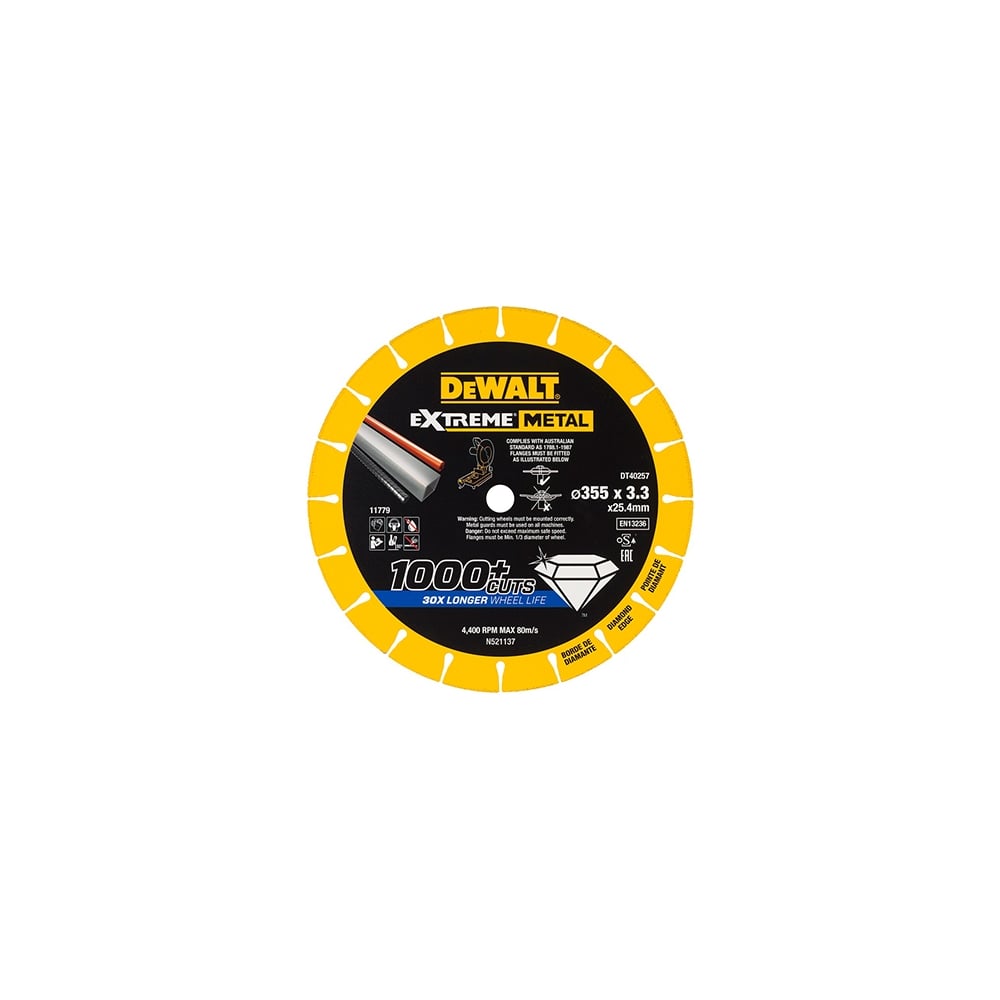 Алмазный диск отрезной по металлу 355x25 мм DEWALT DT40257 - выгодная ...