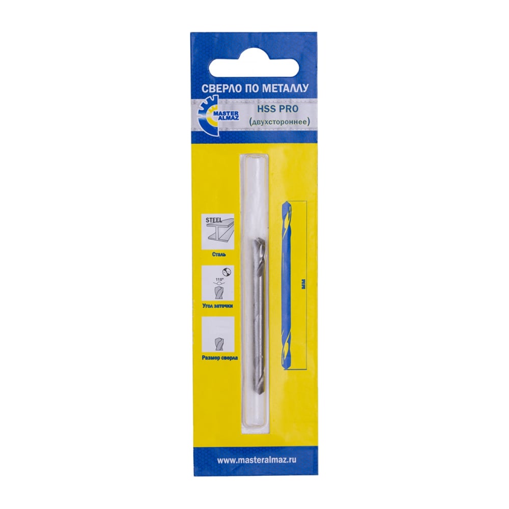 Сверло по металлу двухстороннее HSS PRO 4.1 мм МастерАлмаз 10508542 ...