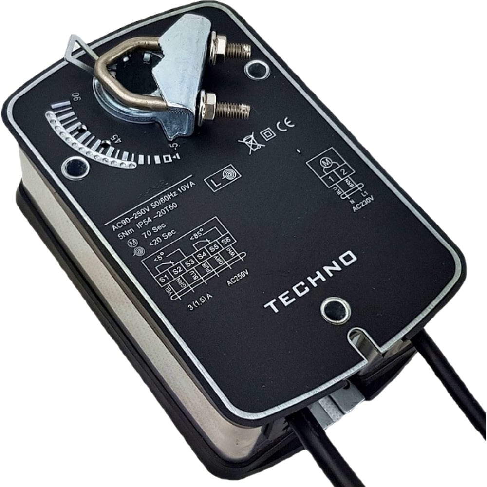 Электропривод воздушной заслонки с пружиной SC-05DF/24V 5Nm, ON/OFF ...