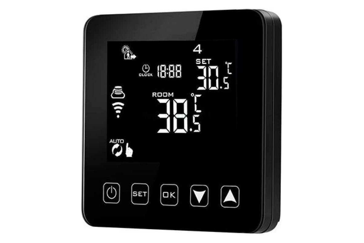Термостат сенсорный KT-300 с Wi-Fi для внутрипольных конвекторов черный TECHNO RH040011549 ...