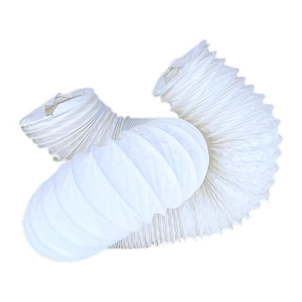 Гибкий полимерный ПВХ воздуховод PVC White -127 мм, 10 м DEC P127/10 ...