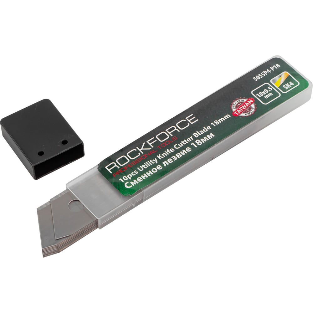 Набор лезвий сменных 18 мм, 10 предметов, в пластиковом футляре Rockforce RF-5055P4-P18 ...