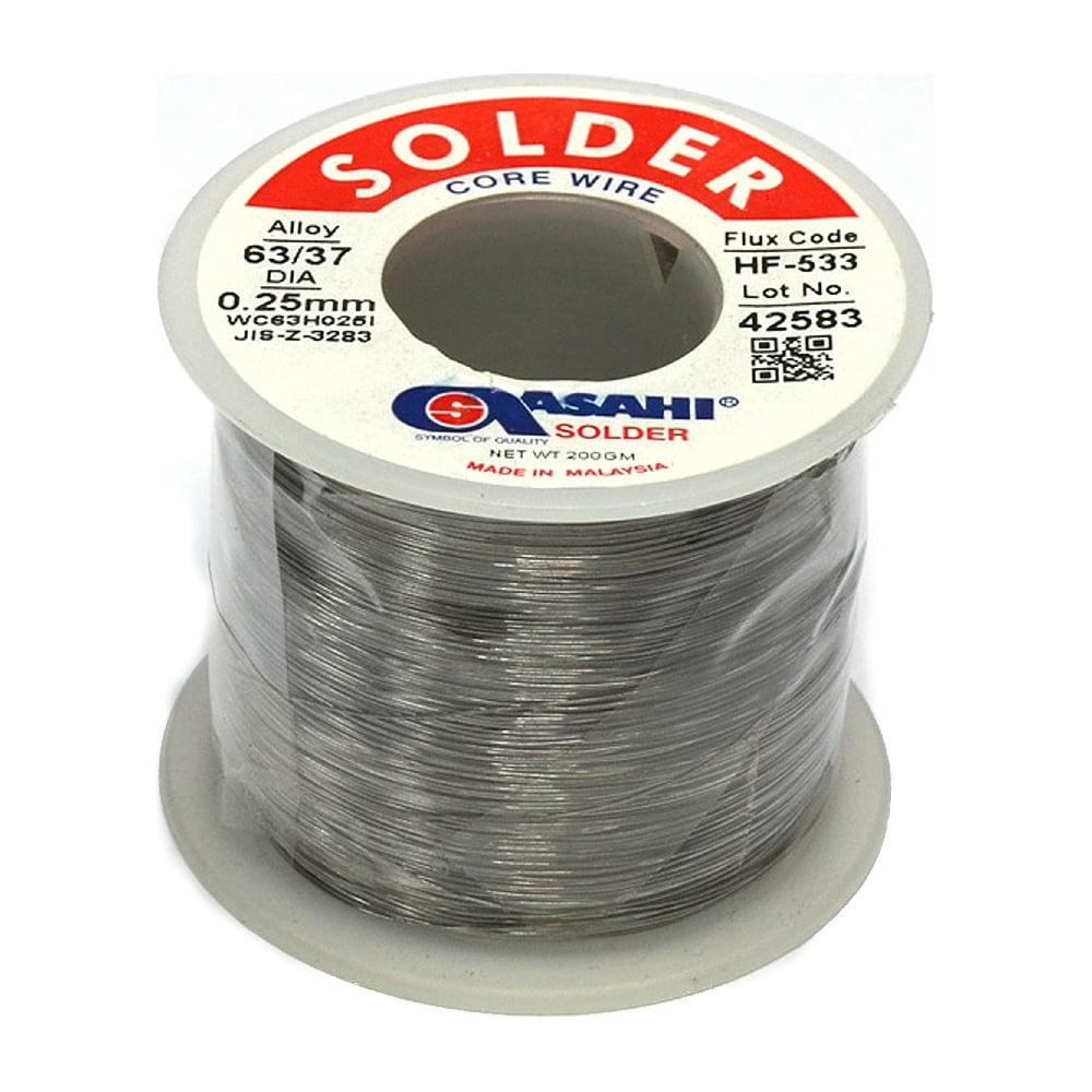 Припой (0.25 мм, 0.2 кг, Sn63/Pb37, HF533 флюс RMA) ASAHI 00-00002288 ...