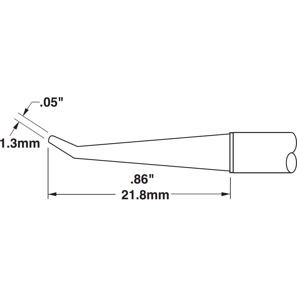 Картридж-наконечник (1.3х21.8 мм; конус удлиненный изогнутый 30°) для ...