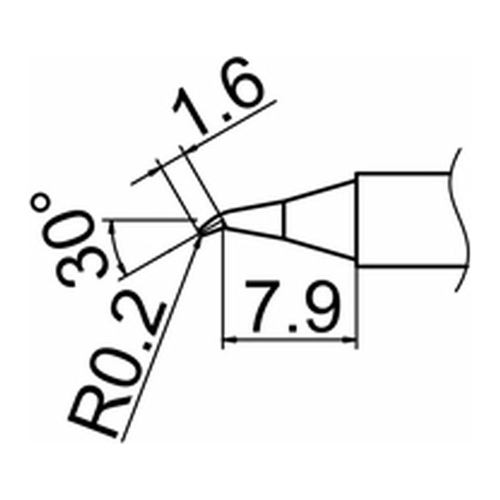 Наконечник 0.2 мм для станций FX-950/FX-951/FX-952/FM-203 HAKKO T12 ...