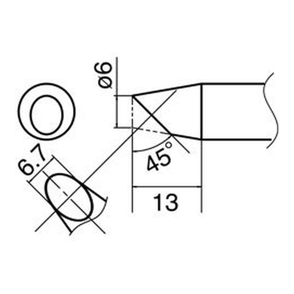 Наконечник 6 мм для станций FX-801 HAKKO T33-BC6 - выгодная цена ...