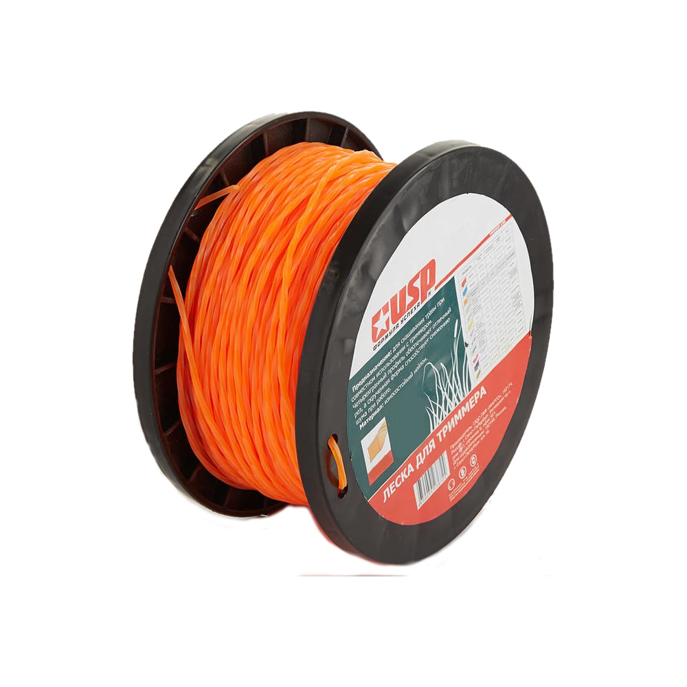 Леска для триммера (120 м, скрученный квадрат, 2.4 мм) USP 78088 ...