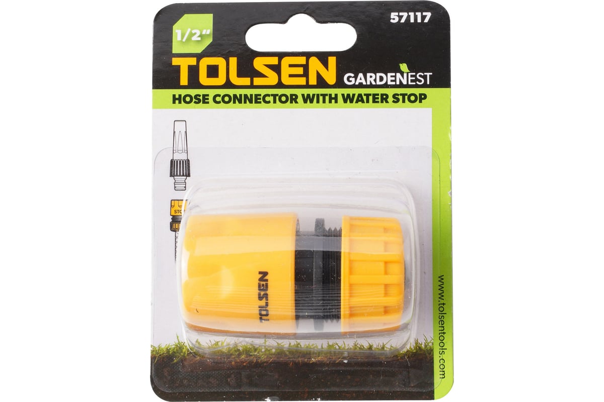 Коннектор с автостопом 1/2" TOLSEN 57117 - выгодная цена, отзывы ...