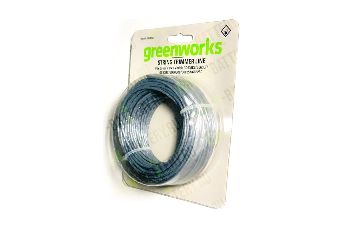 Леска для триммера 2 мм GreenWorks 2926607 - выгодная цена, отзывы ...