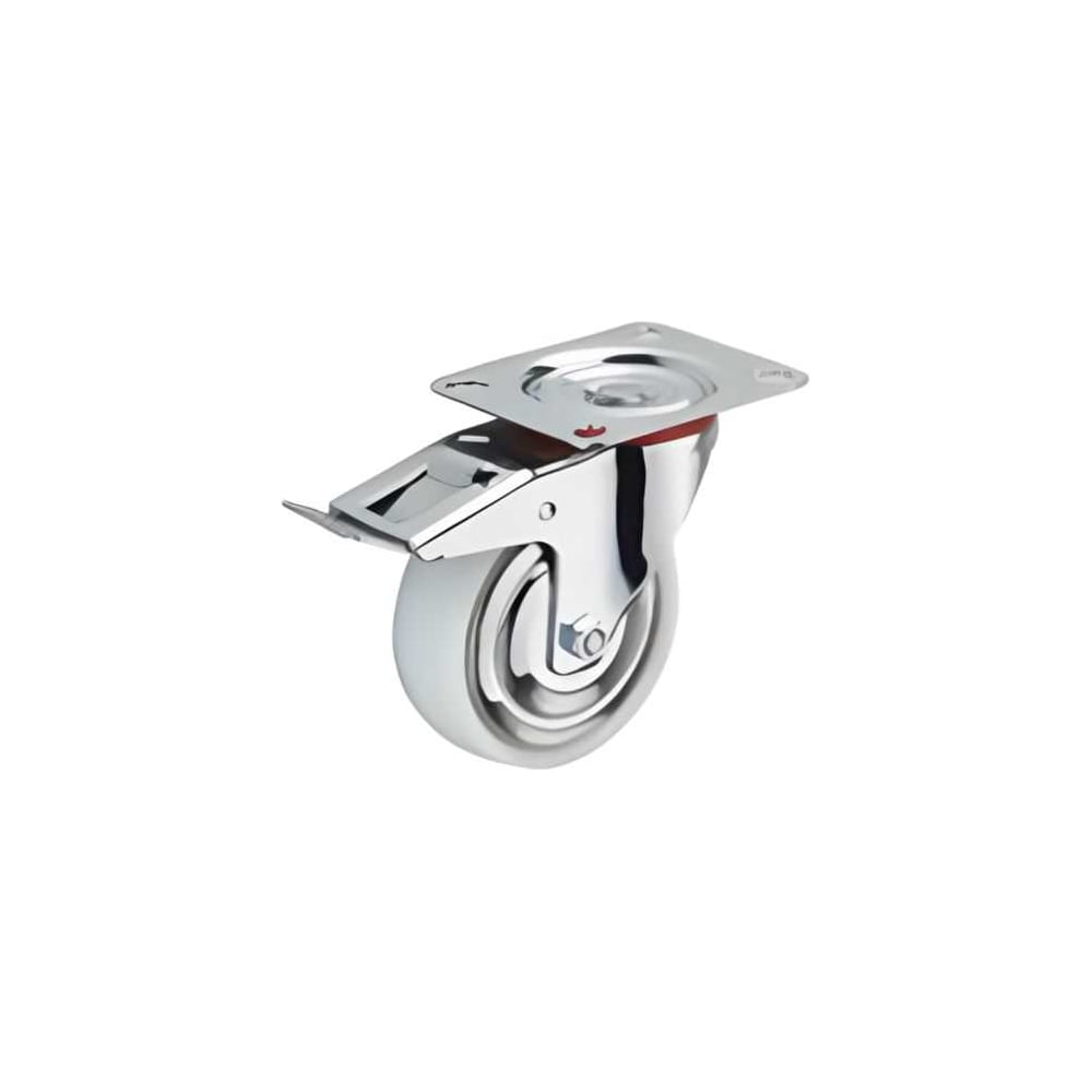 Полиэтиленовое колесо TOR SCppb 55 125 мм, площадка, поворотное, тормоз ...