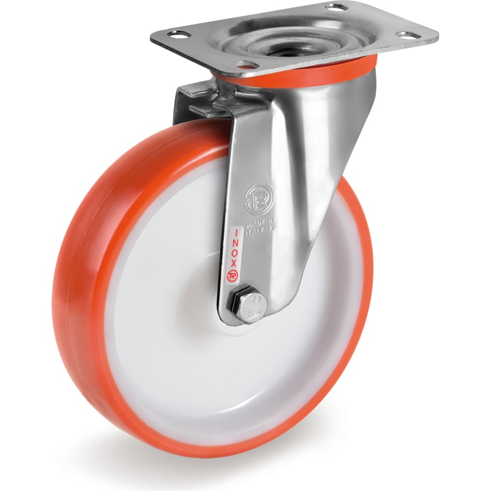 Колесо с нержавеющей вращающейся опорой и пластиной крепления (100 мм ...