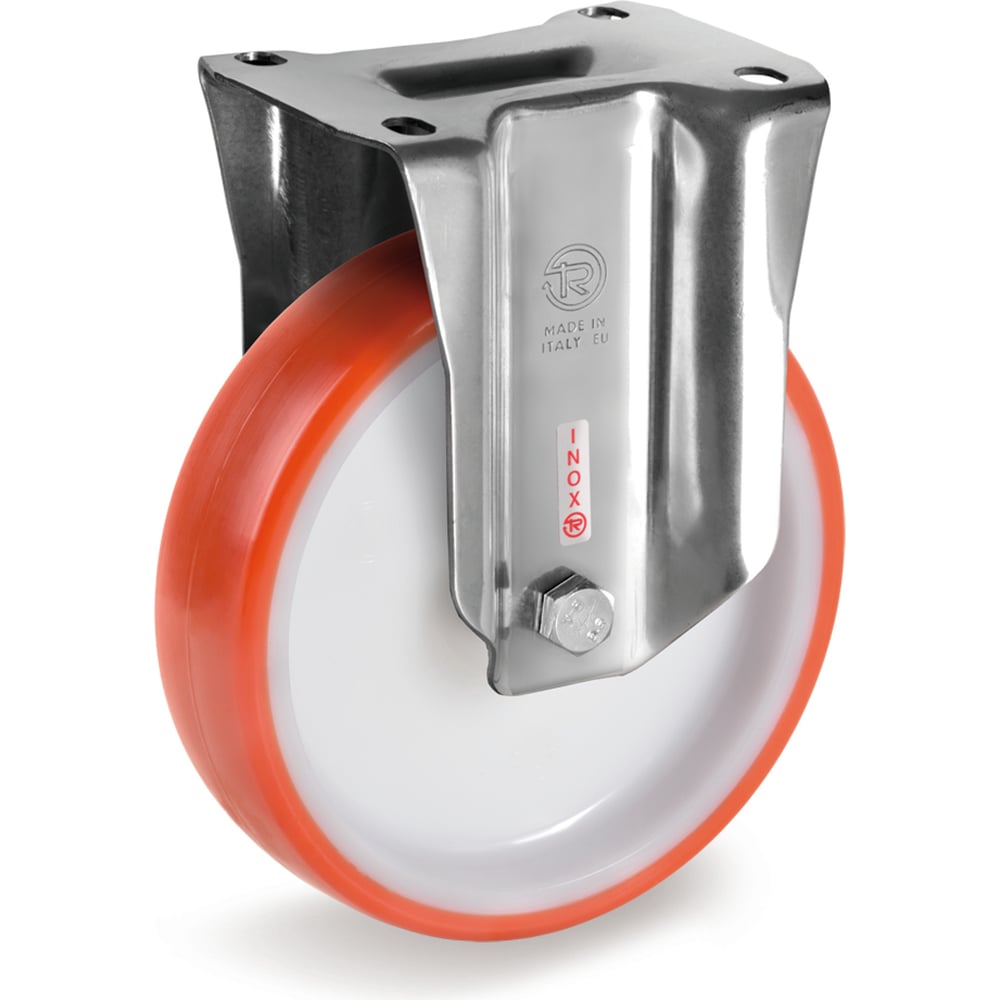 Колесо с нержавеющей стационарной опорой (80 мм; 120 кг; INOX) Tellure ...