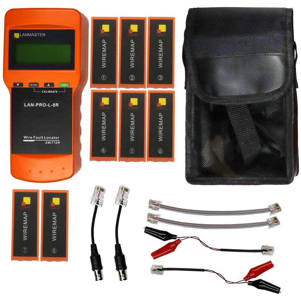 Кабельный тестер с измерением длины LANMASTER 8 ответных частей LAN-PRO-L-8R - выгодная цена ...