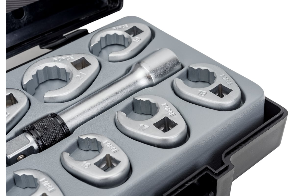 Набор разрезных ключей-насадок 10-26мм 17предметов FORCE 5172 ...