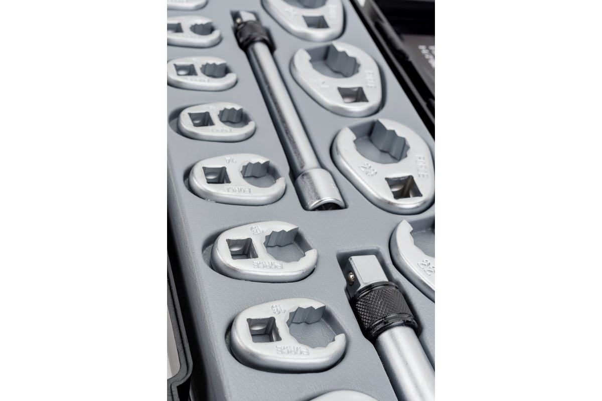 Набор разрезных ключей-насадок 10-26мм 17предметов FORCE 5172 ...