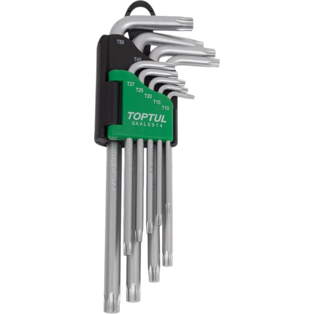 Набор длинных ключей Torx TOPTUL T10-Т50, 9 шт. GAAL0914 - выгодная ...