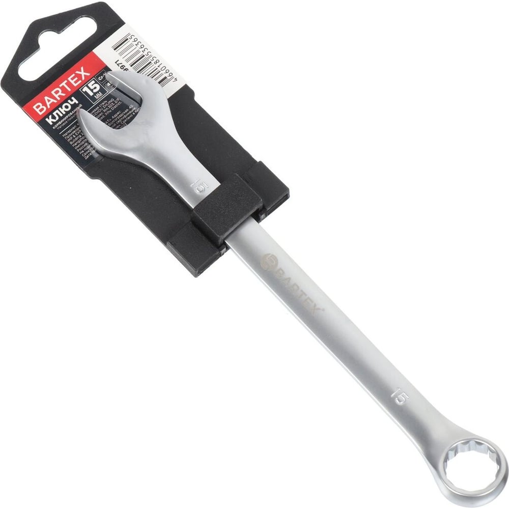 Комбинированный ключ BARTEX 15 мм, матовый, CrV сталь 169971 - выгодная цена, отзывы ...