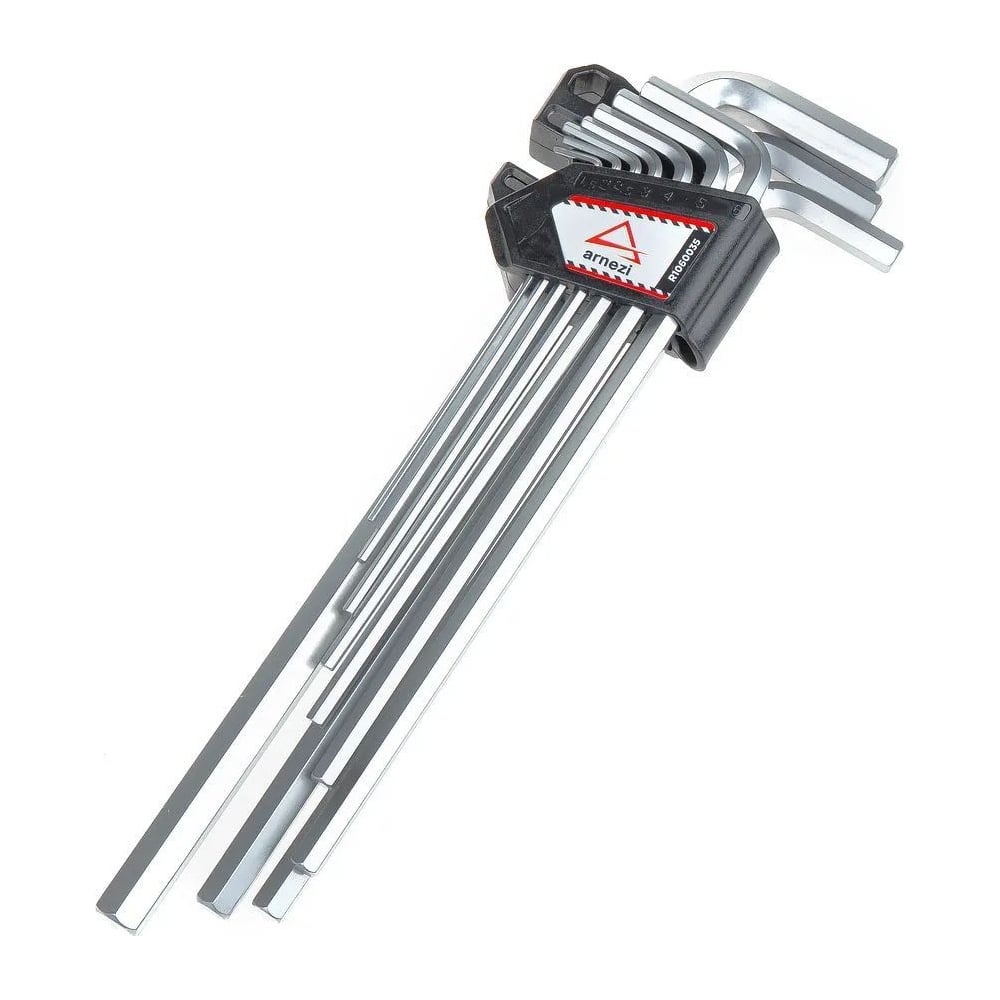 Набор длинных имбусовых ключей шестигранников HEX ARNEZI 10 предметов с магнитайзером R1060035 ...