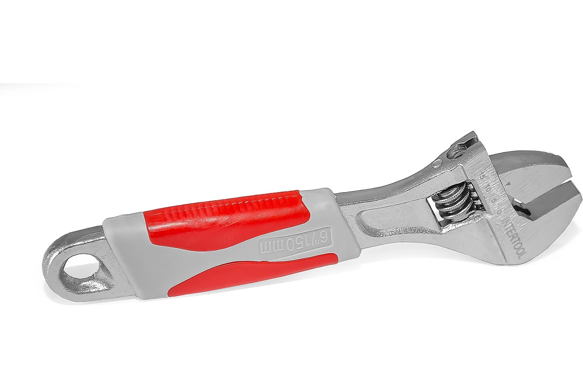 Разводной ключ INTERTOOL 150 мм, изолированная рукоятка, никелевое покрытие XT-0015 - выгодная ...