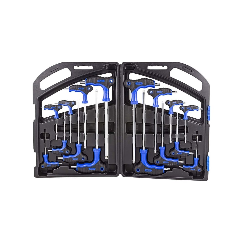 Набор ключей Forsage Т-образных TORX/6-гранных с шаром, 16 предметов, Н ...