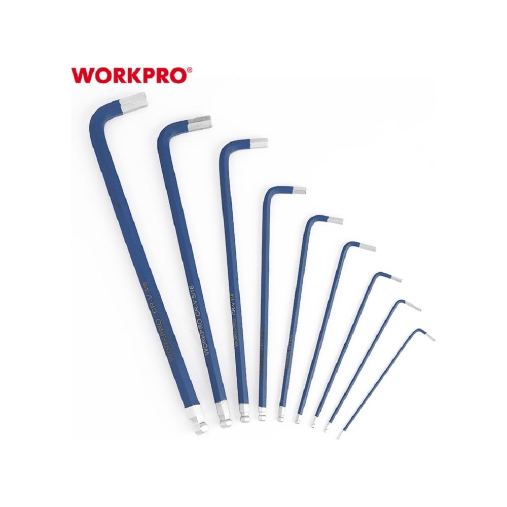 Ключи 6-гранные длинные с шаром WORKPRO 9шт. в держателе PRO WP222011 - выгодная цена, отзывы ...