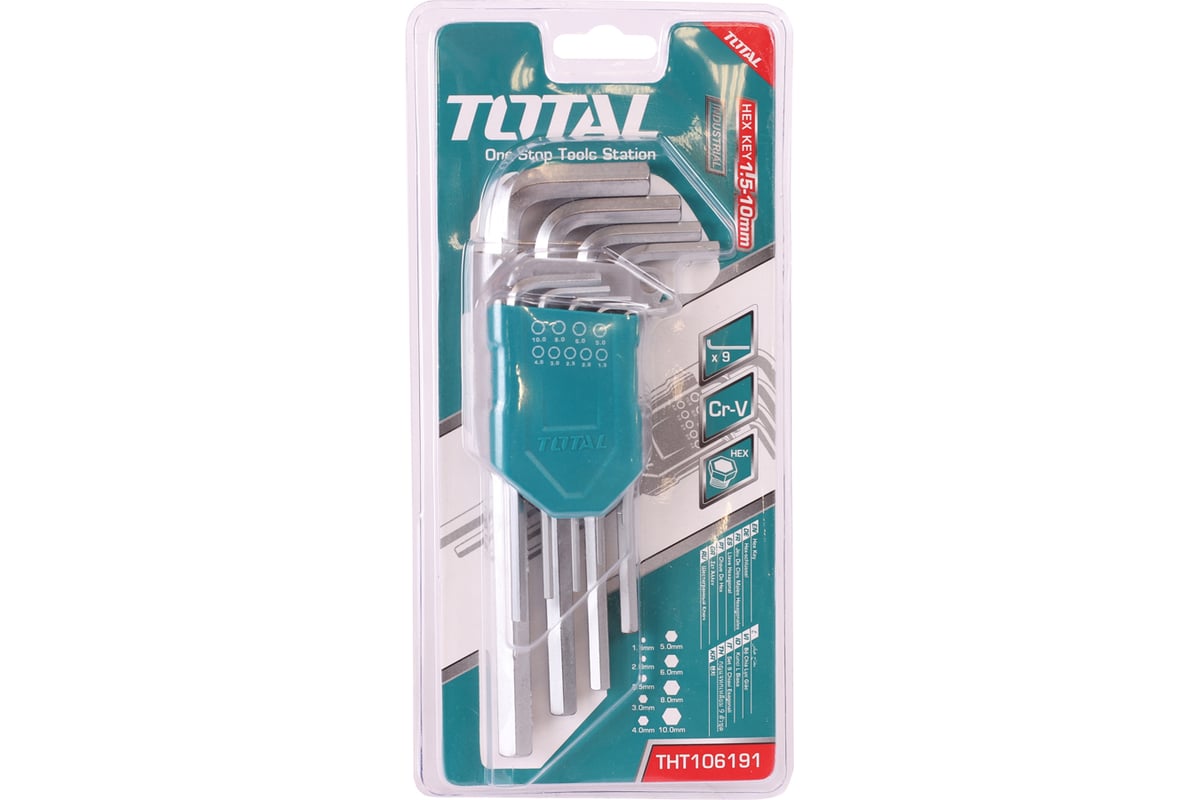 Набор шестигранных ключей, 9 шт. TOTAL THT106191 - выгодная цена ...