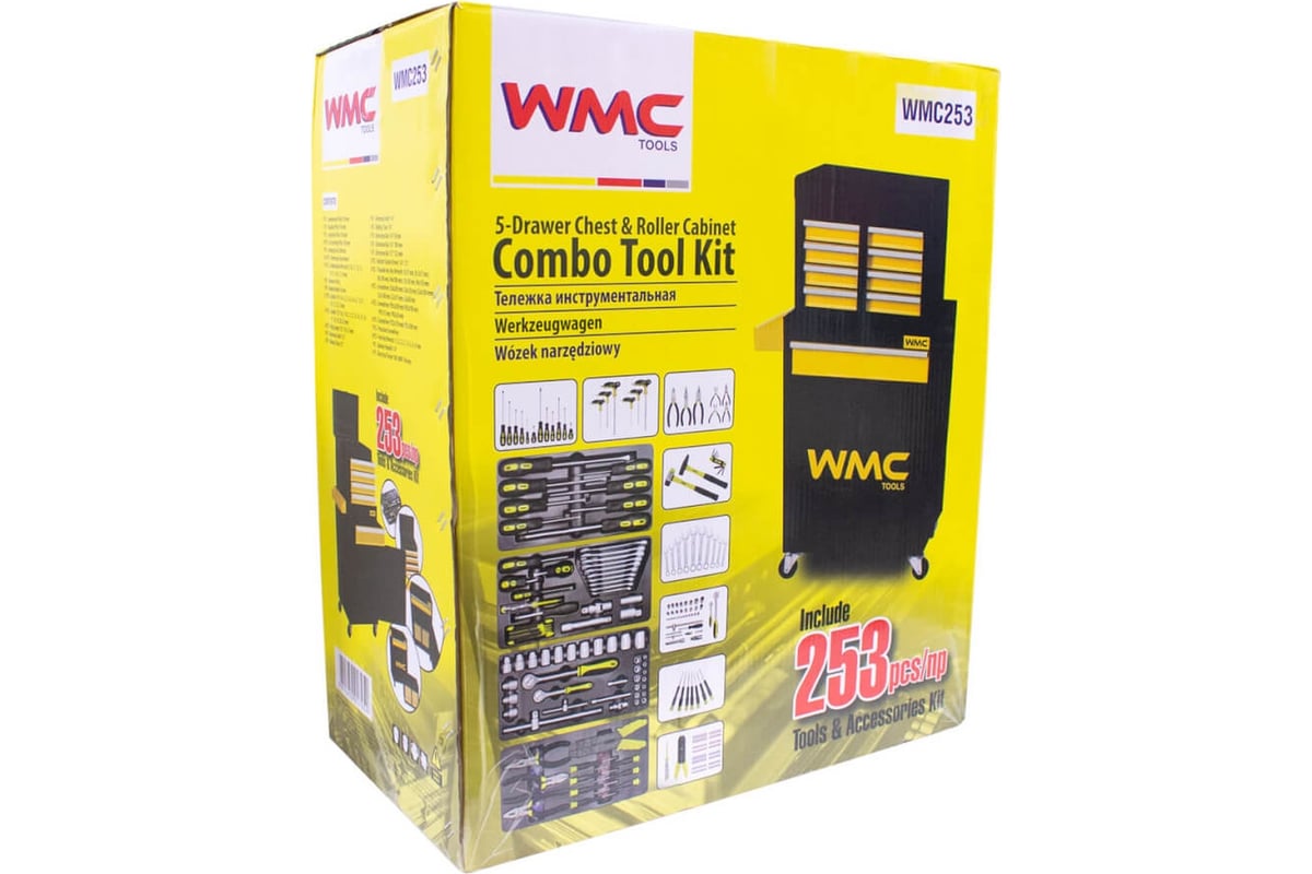 Тележка инструментальная с набором инструментов 253пр. WMC TOOLS WMC-253(50599) - выгодная цена ...