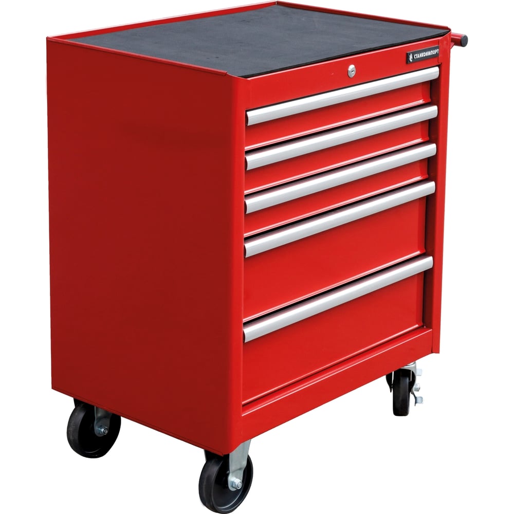 Инструментальная тележка СТАНКОИМПОРТ на колесах, 5 ящиков, красная ...