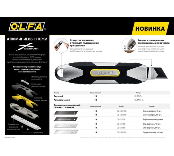 Нож OLFA X-design 18 мм OL-MXP-L - выгодная цена, отзывы ...