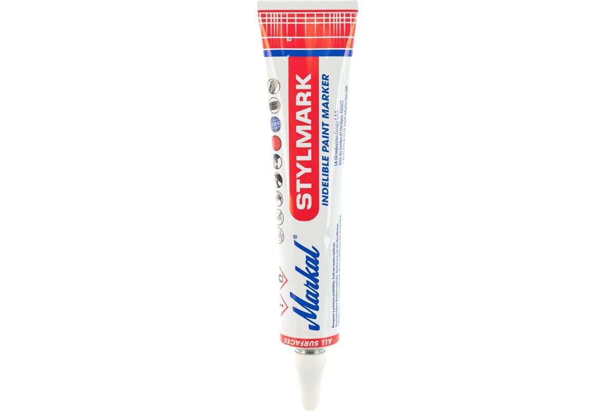 Маркер-краска в металлической тубе Markal Stylmark, 3,0 мм, белый 96652 ...