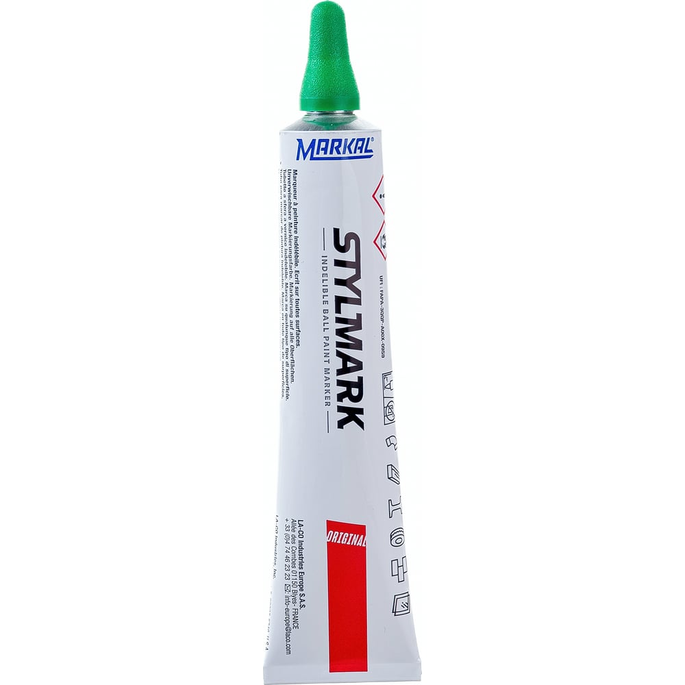 Маркер-краска в металлической тубе Markal Stylmark, 3,0 мм, зелёный ...