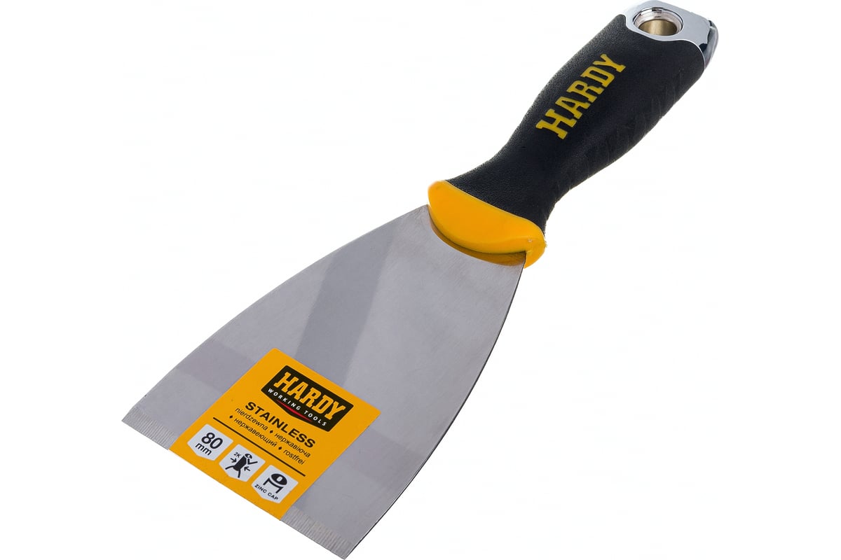 Шпатель-скребок HARDY 80мм серия 68 нержавеющая сталь ручка 2K ...