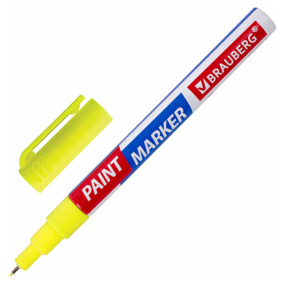 Лаковый маркер-краска BRAUBERG EXTRA paint marker 1 мм, желтый ...