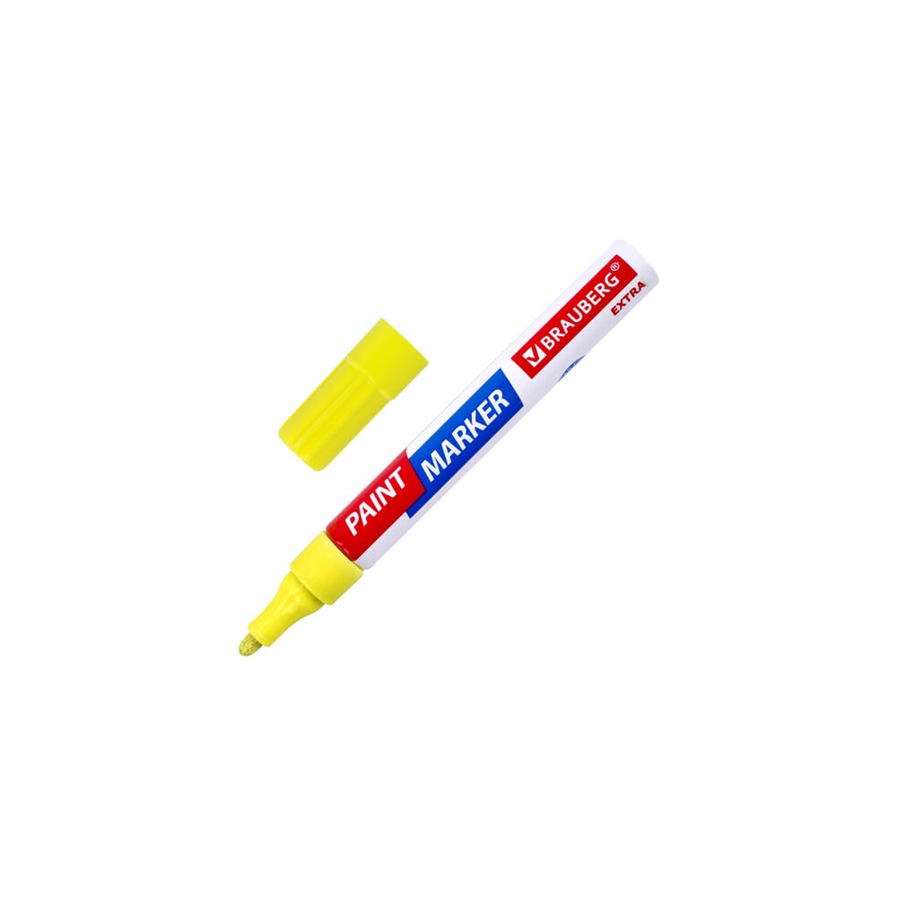 Лаковый маркер-краска BRAUBERG EXTRA paint marker 4 мм, желтый ...