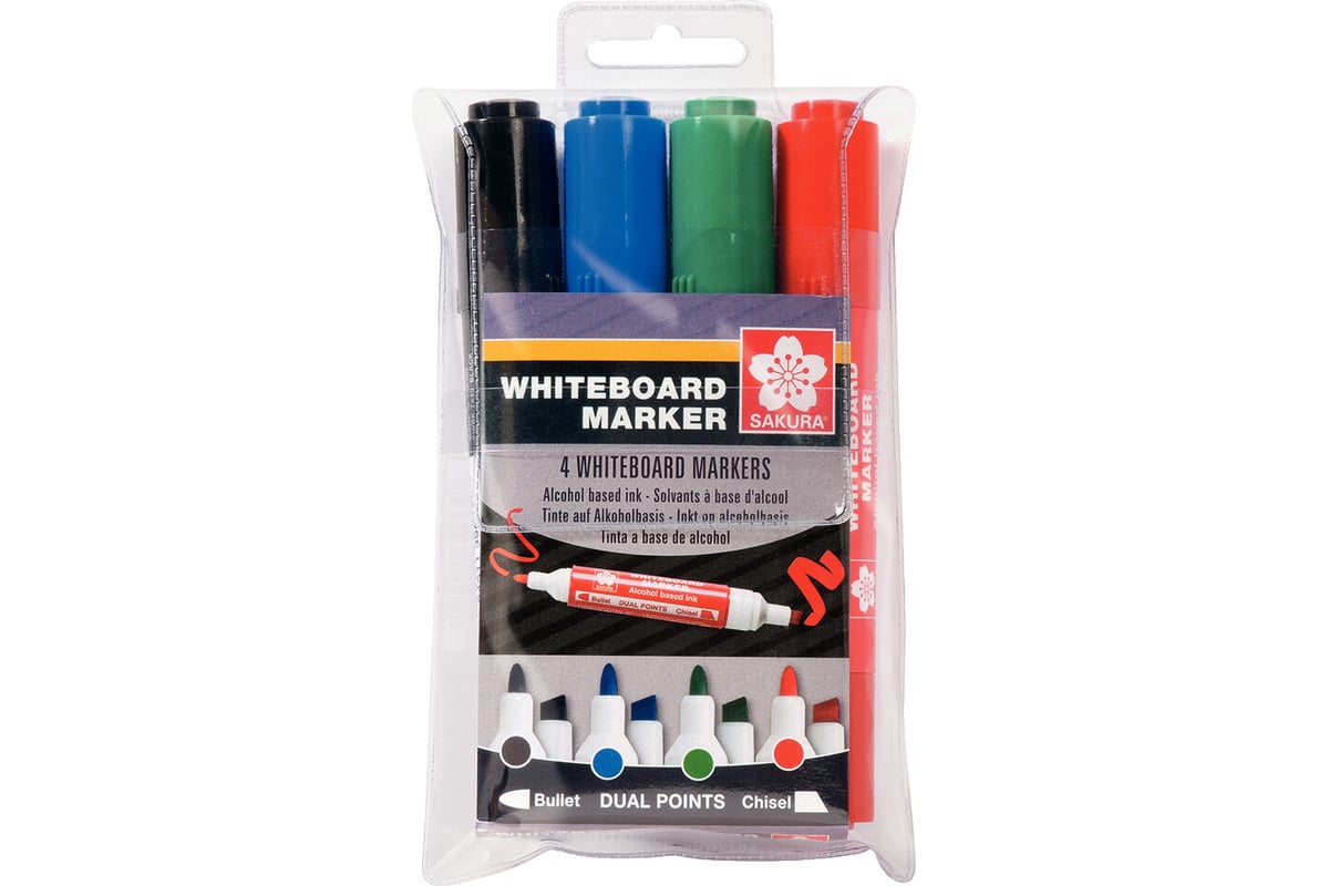 Набор маркеров для доски SAKURA 4 цвета POXWBKT - выгодная цена, отзывы ...