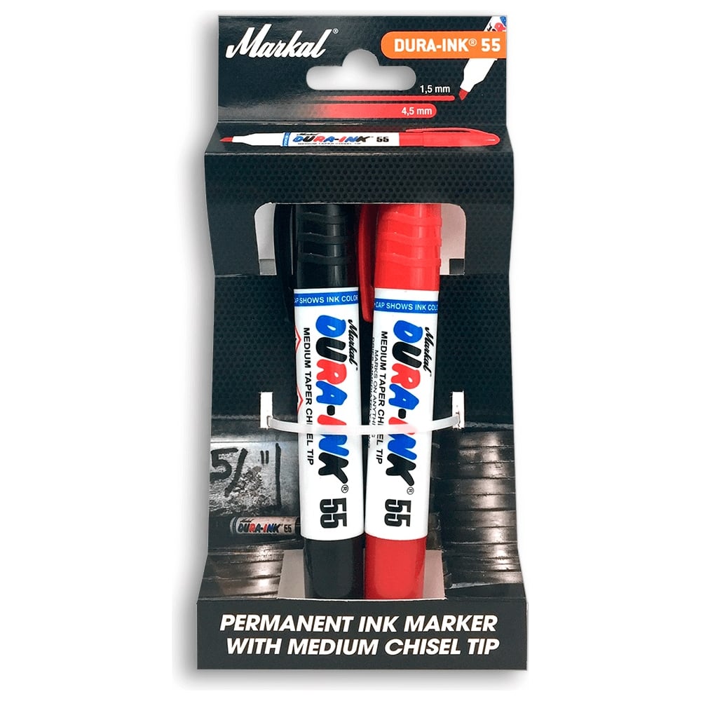 Набор маркеров Markal RETAIL PACK Dura-Ink 55 1 черный+1 красный 22244 ...