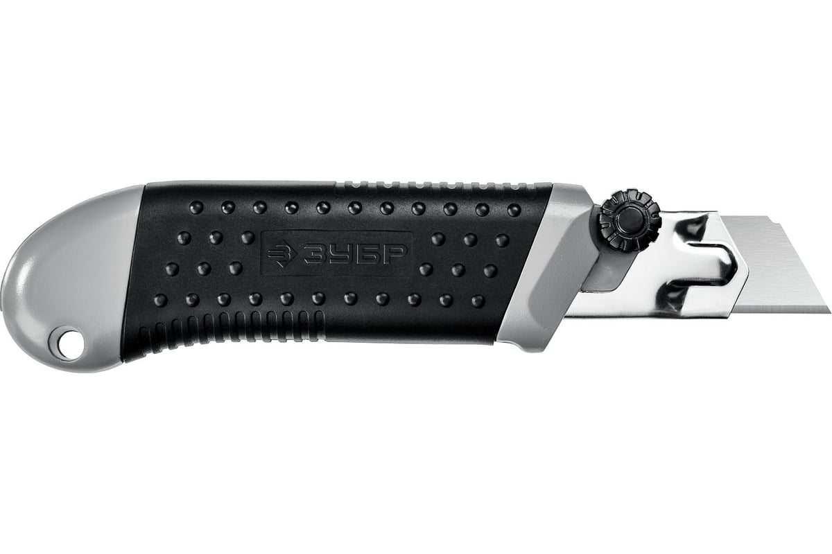 Металлический нож ЗУБР Профессионал ТИТАН-25 с автостопом, 25 мм 09180 ...