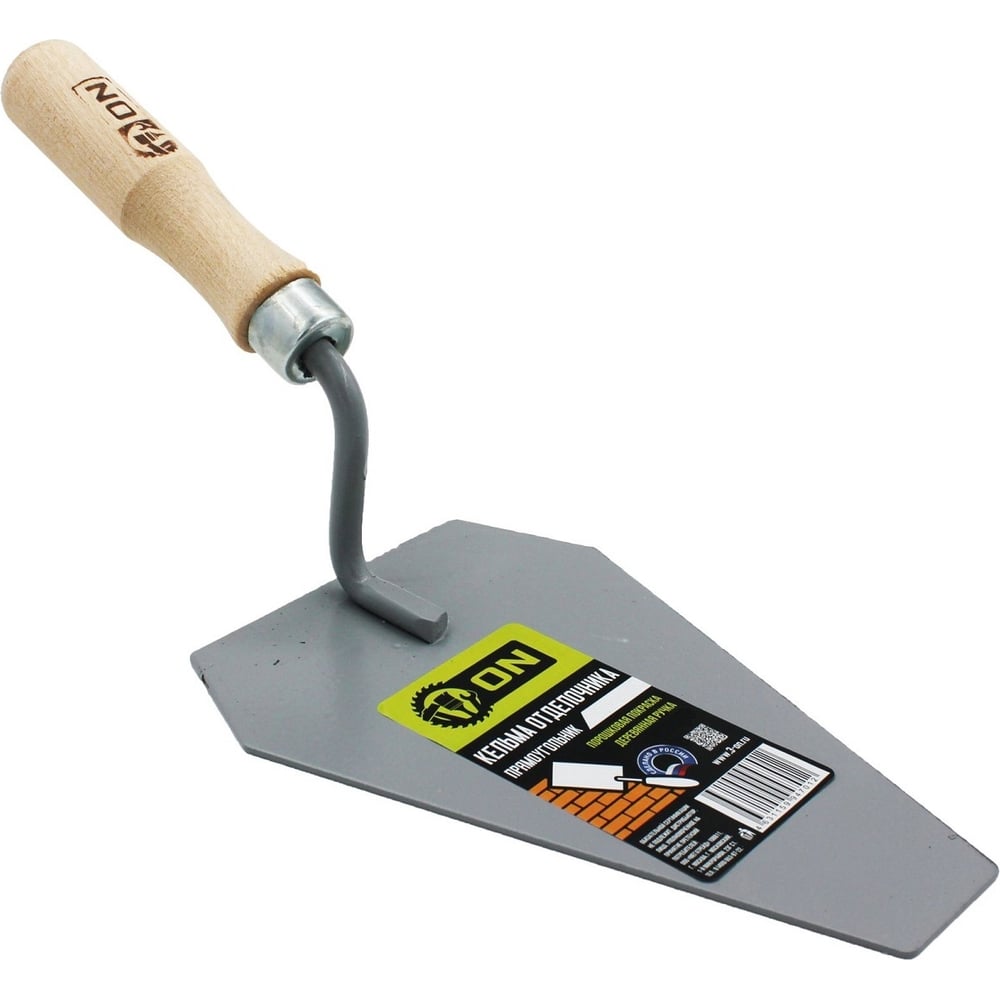 Кельма плиточника On трапеция, порошковая покраска, деревянная ручка ...