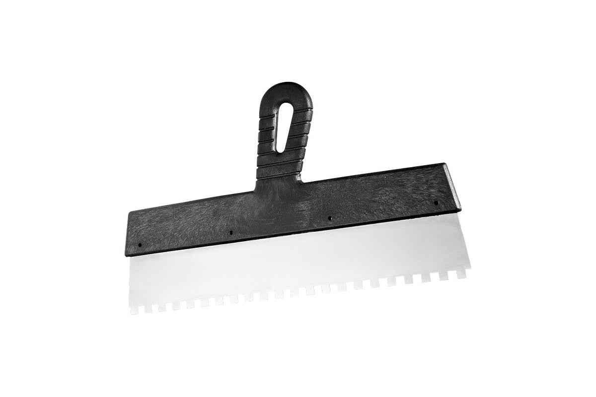 Шпатель из нержавеющей стали, 350 мм зуб 10х10 мм пластмассовая ручка ...