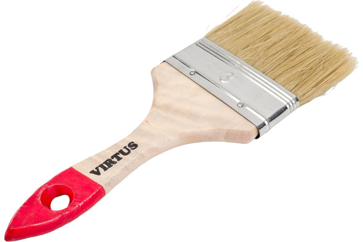 Малярная плоская кисть VIRTUS Standard натуральная щетина, 75 мм ...