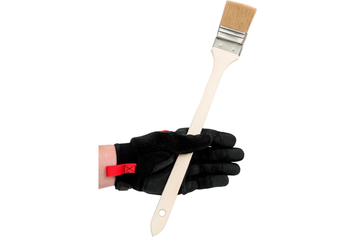 Радиаторная кисть Gigant светлая натуральная щетина, деревянная ручка ...