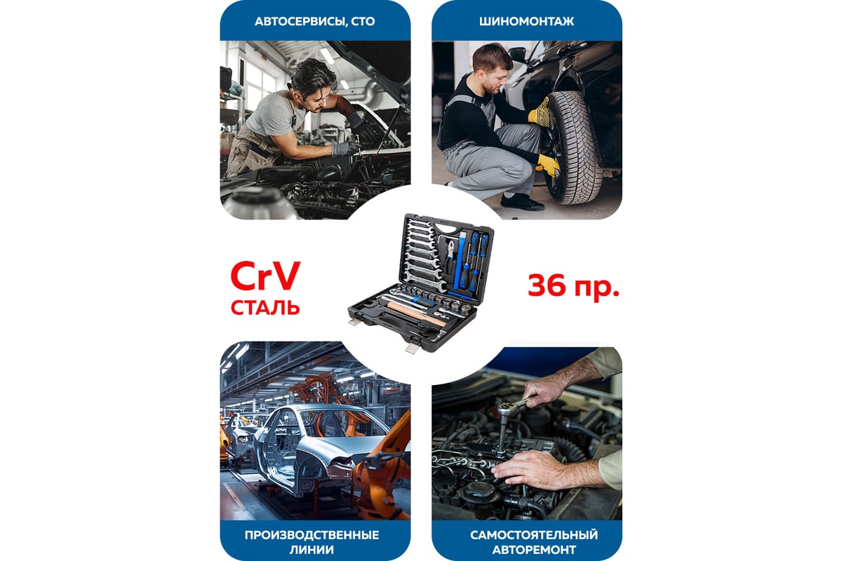 Набор инструментов Forsage в пластиковом кейсе, 36 предметов F-4602-5 ...