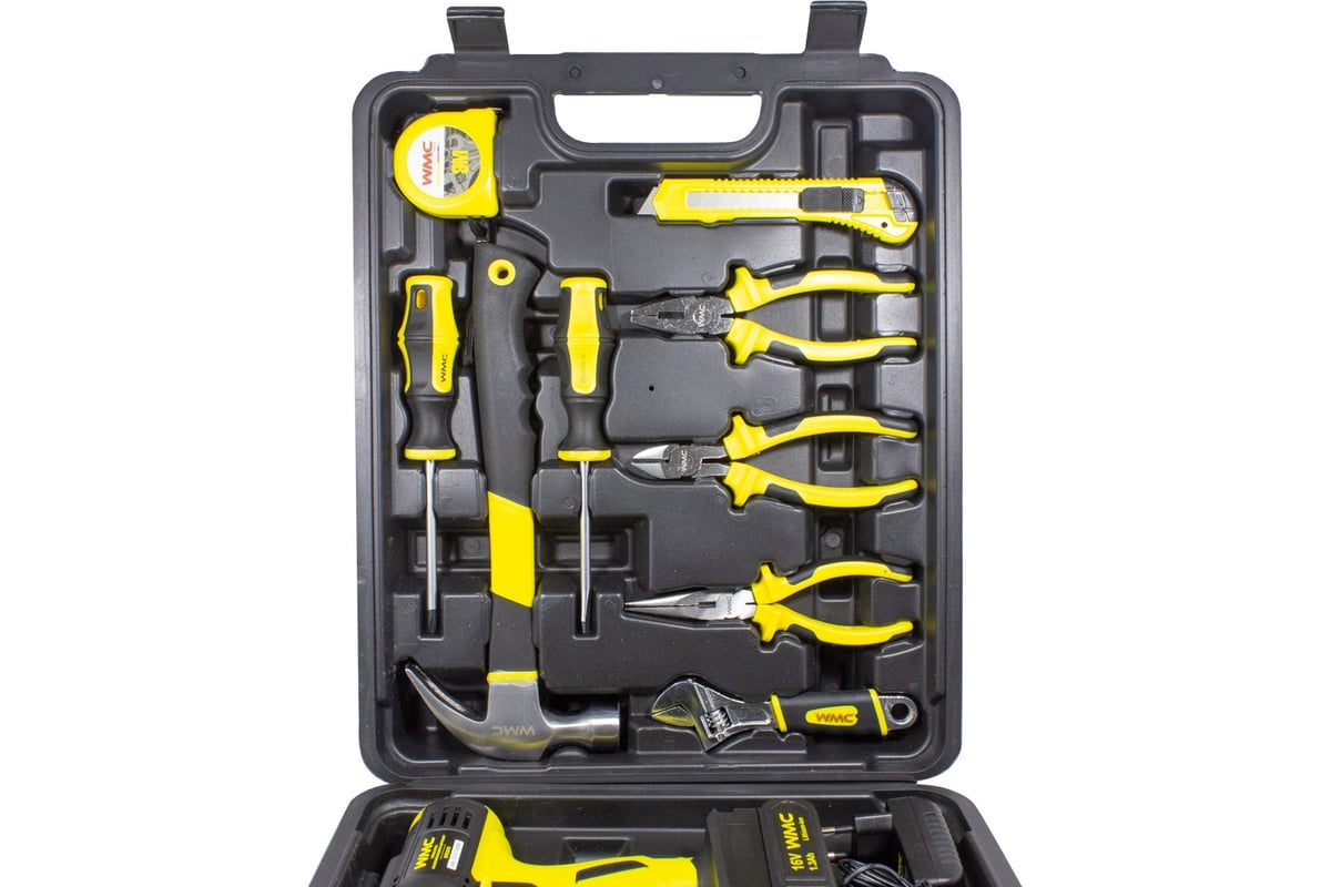 Набор инструмента WMC TOOLS 57пр. с аккумуляторным шуруповертом WMC ...